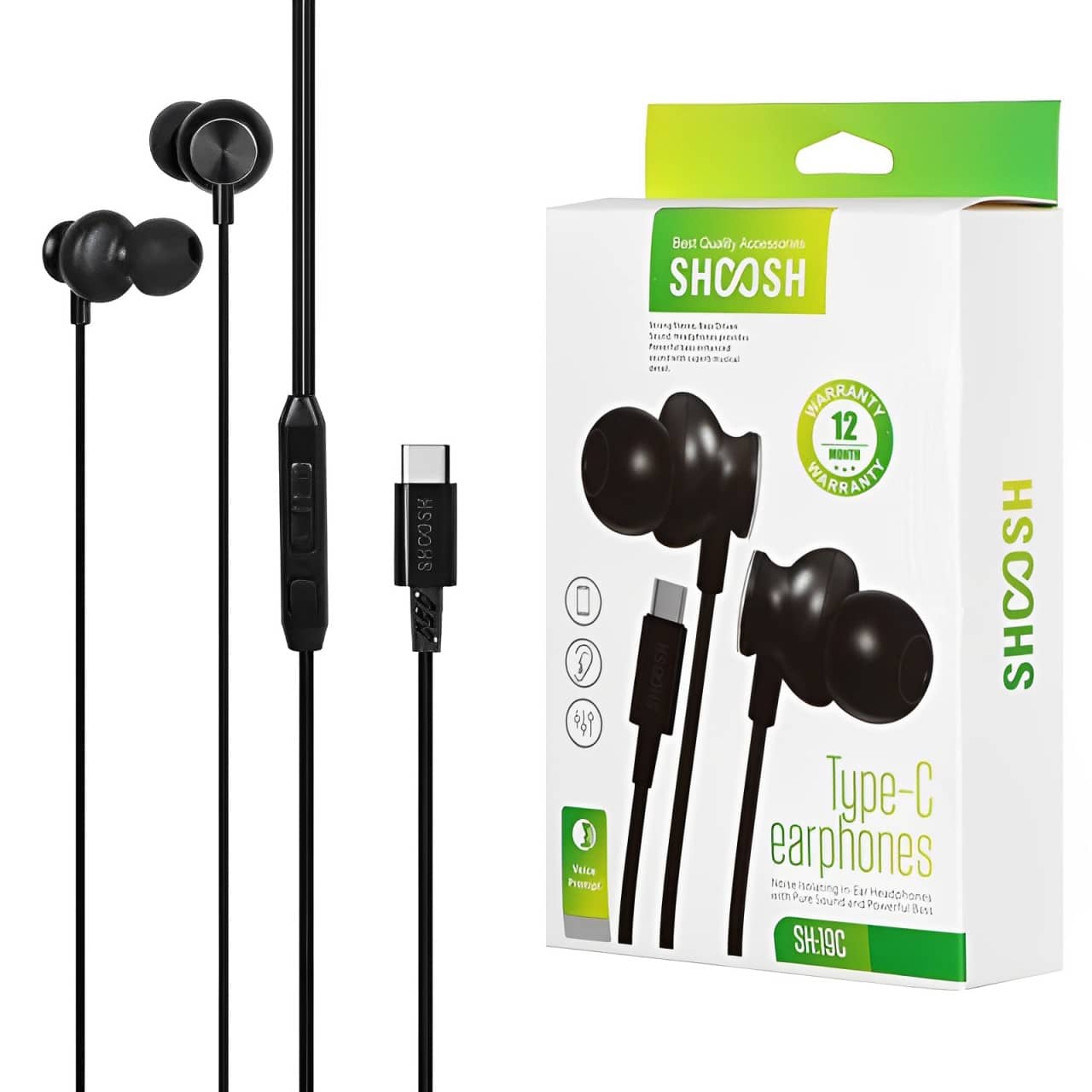 هندزفری با سیم شوش (type-c) مدل SH19C - قائم رایان